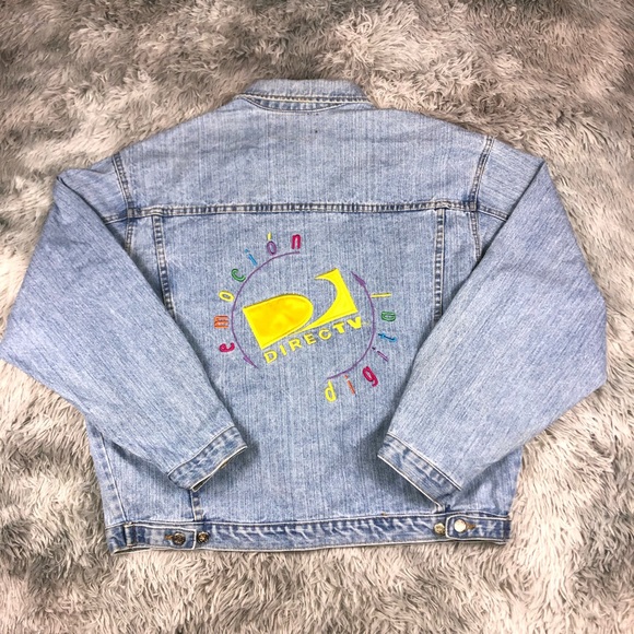 DIRECTV | Jackets & Coats | Vintage Directv Denim Trucker Work Jsr ...